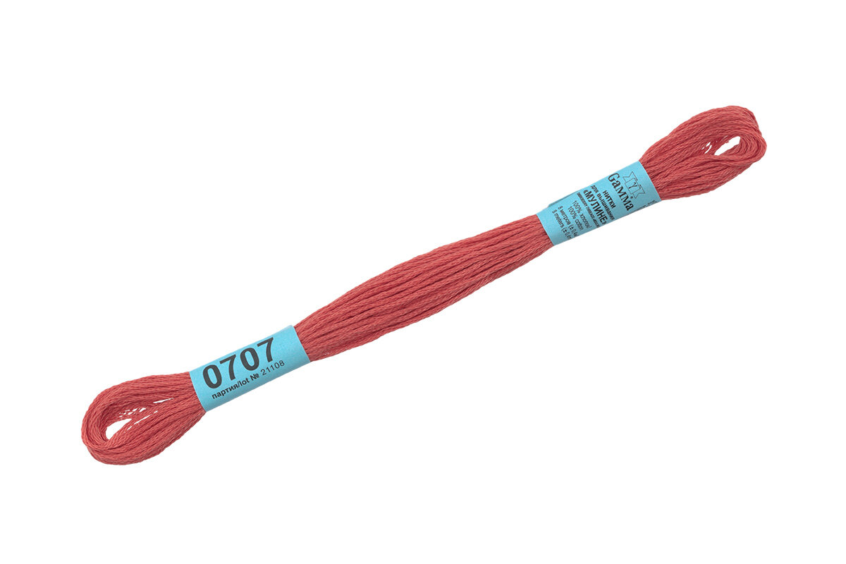 Мулине GAMMA нитки для вышивания 8м. 0707 светлый терракота, 1 штука.