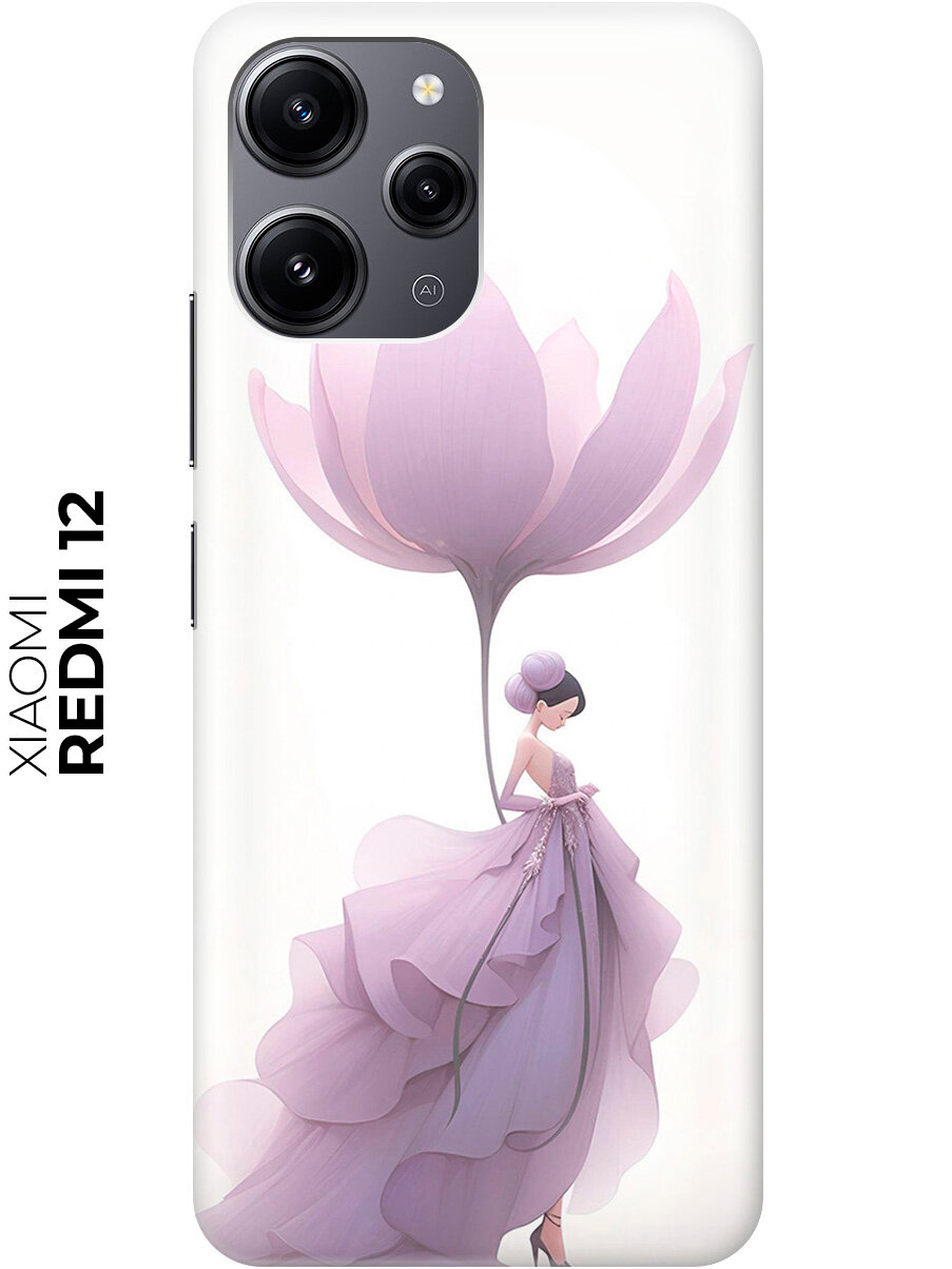 Силиконовый чехол на Xiaomi Redmi 12 / Сяоми Редми 12 с рисунком "Цветочная девушка"