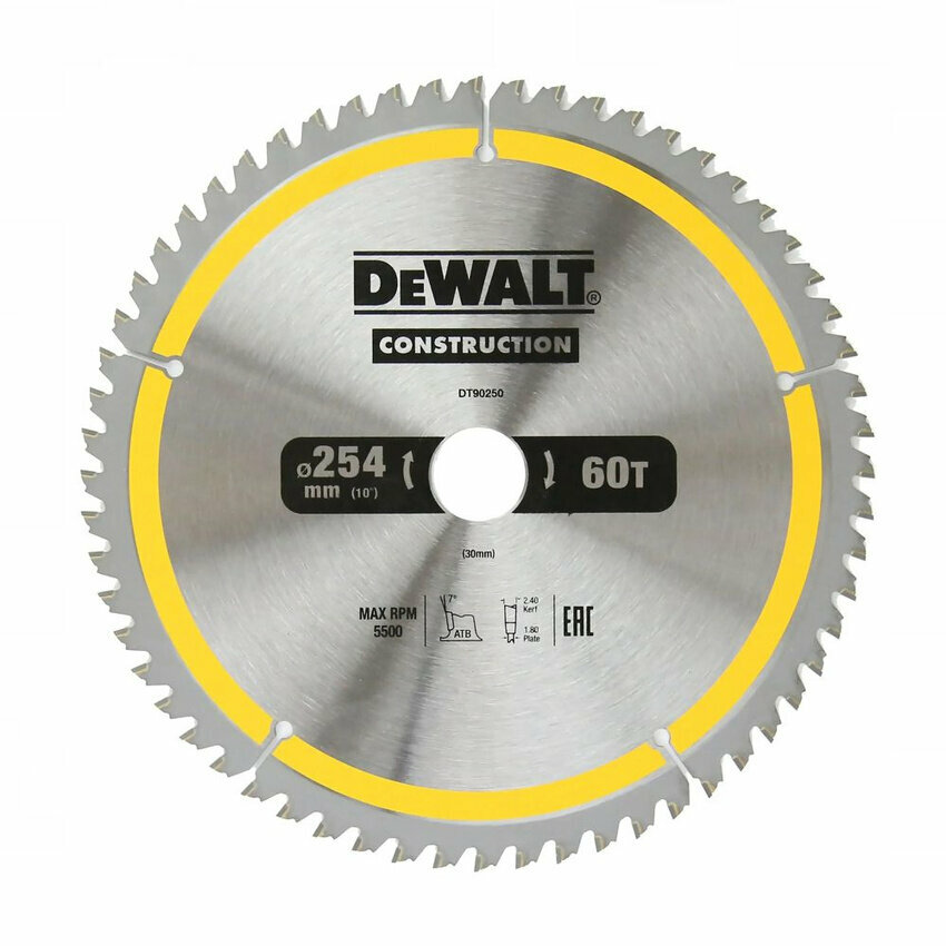 Пильный диск DeWALT CONSTRUCTION DT90250
