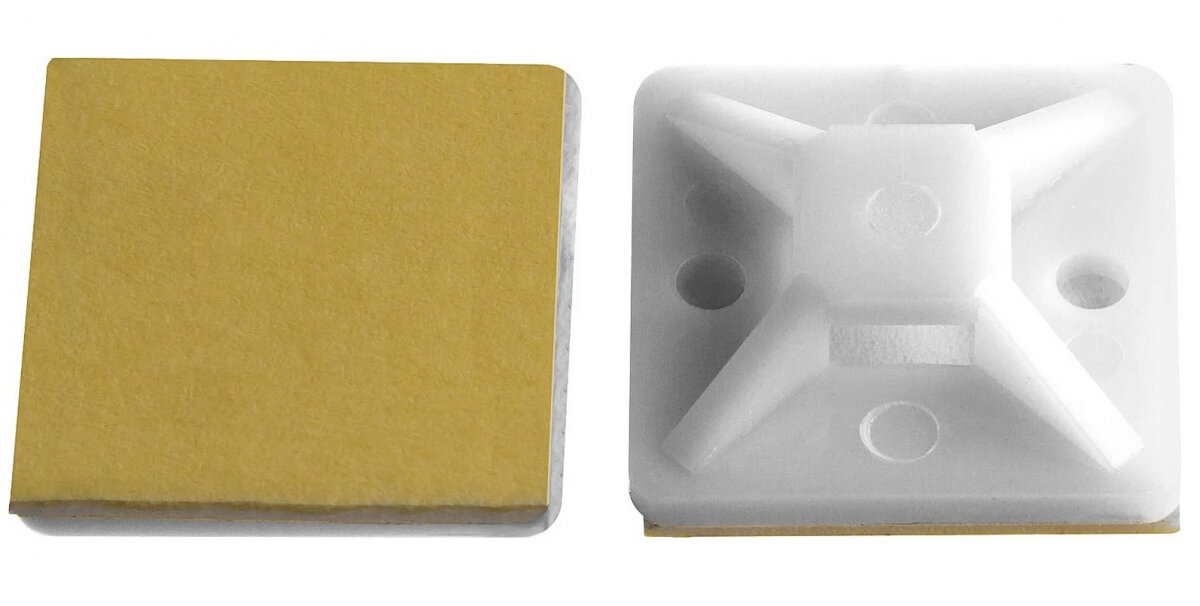 Площадка под хомут, самокл, 20х20мм, белая, 100шт Зубр 30915-20