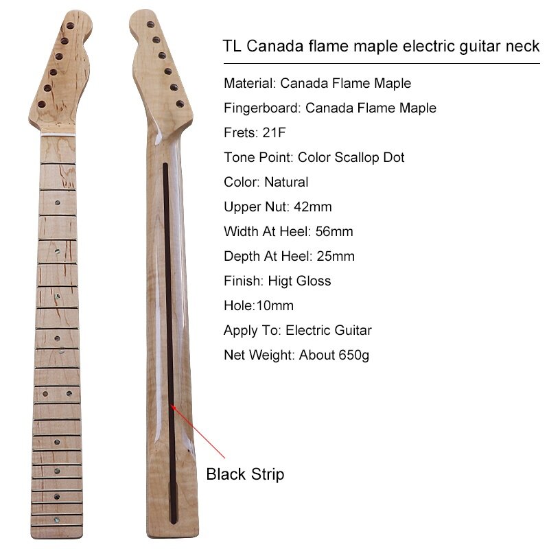 Гриф для электрогитары Telecaster, кленовый, 21 лад, Bestwood TL M11 High Gloss