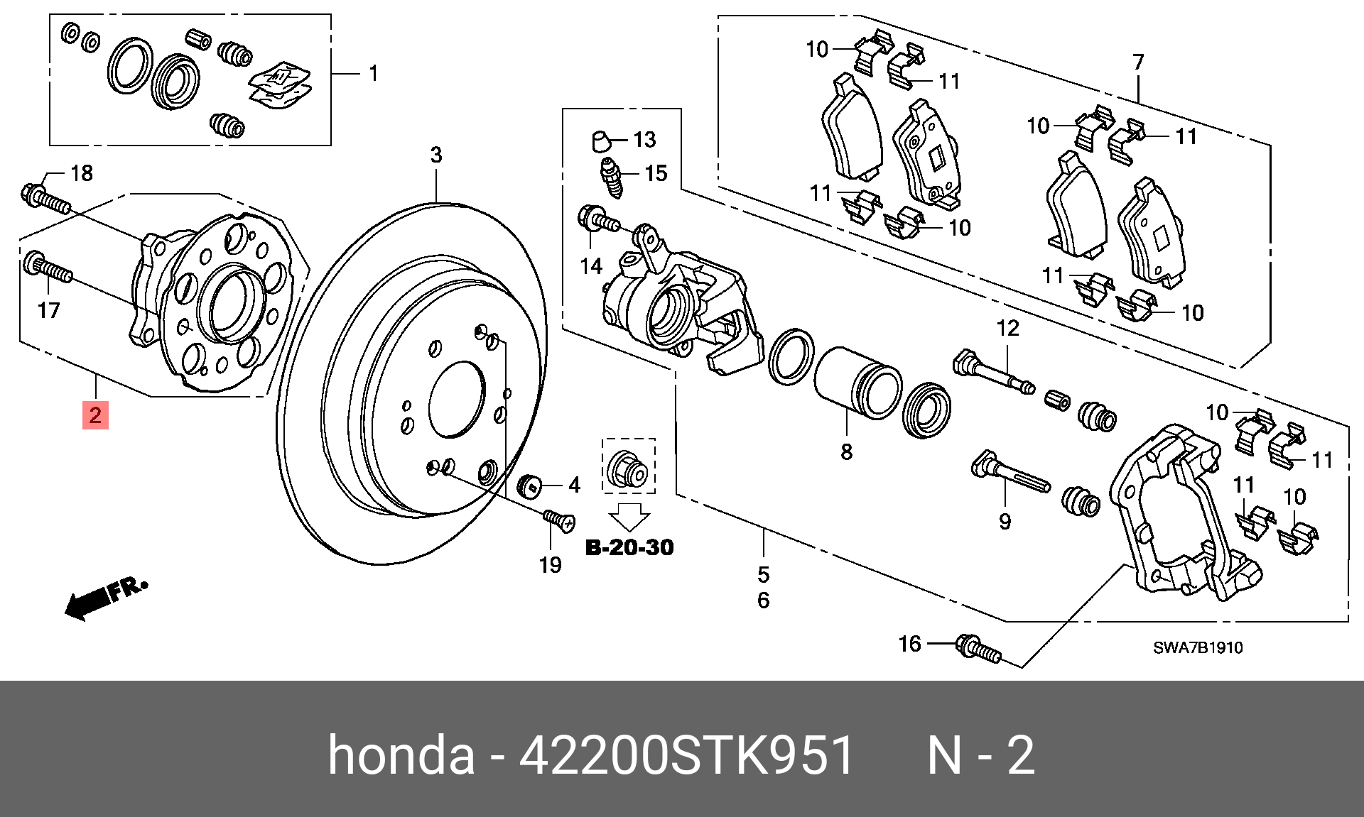 Ступица колеса зад лев Honda 42200-STK-951