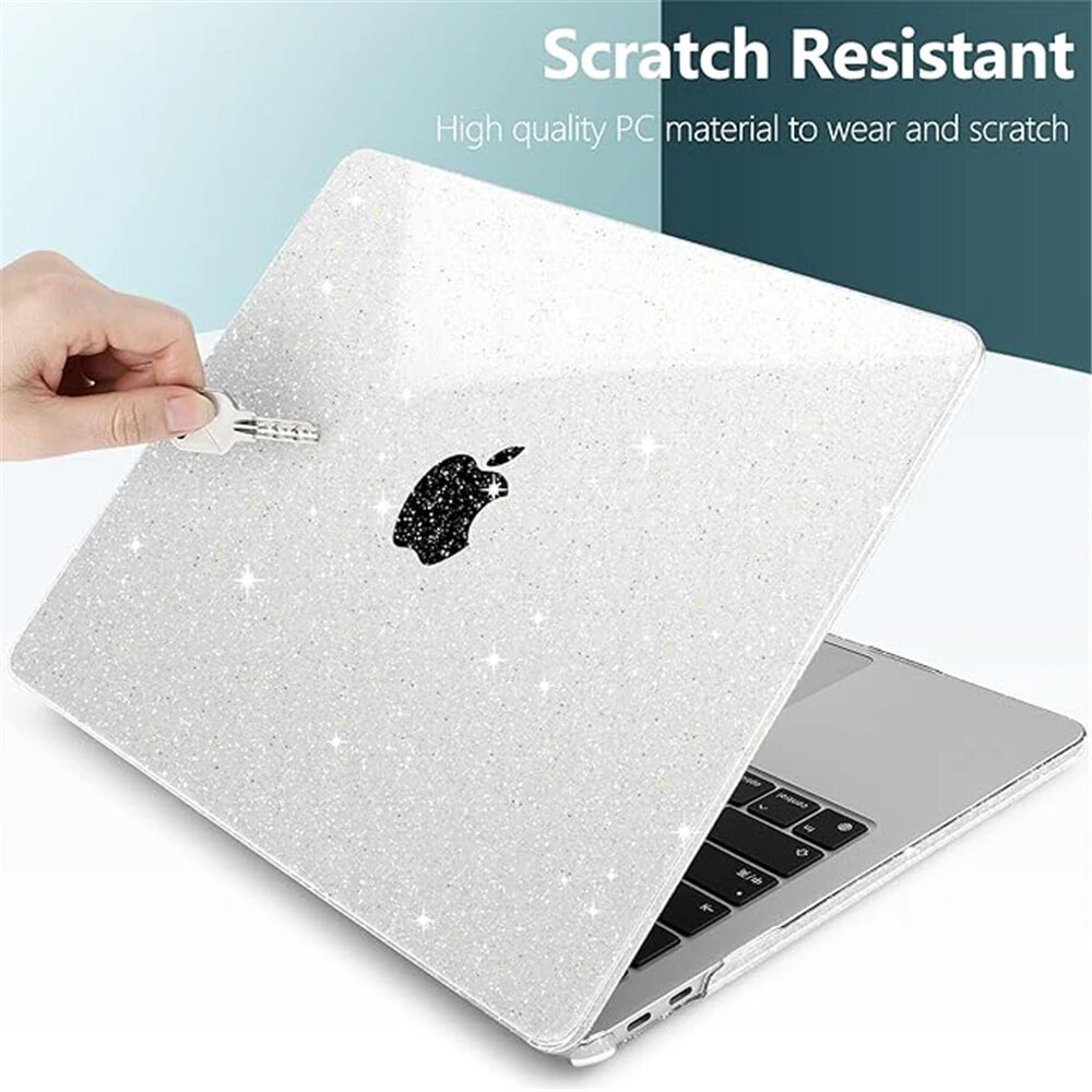 Чехол для ноутбука EGYAL для MacBook Air/Pro 13-16 дюймов M1 Air A2337 A2179, Glitter Clear