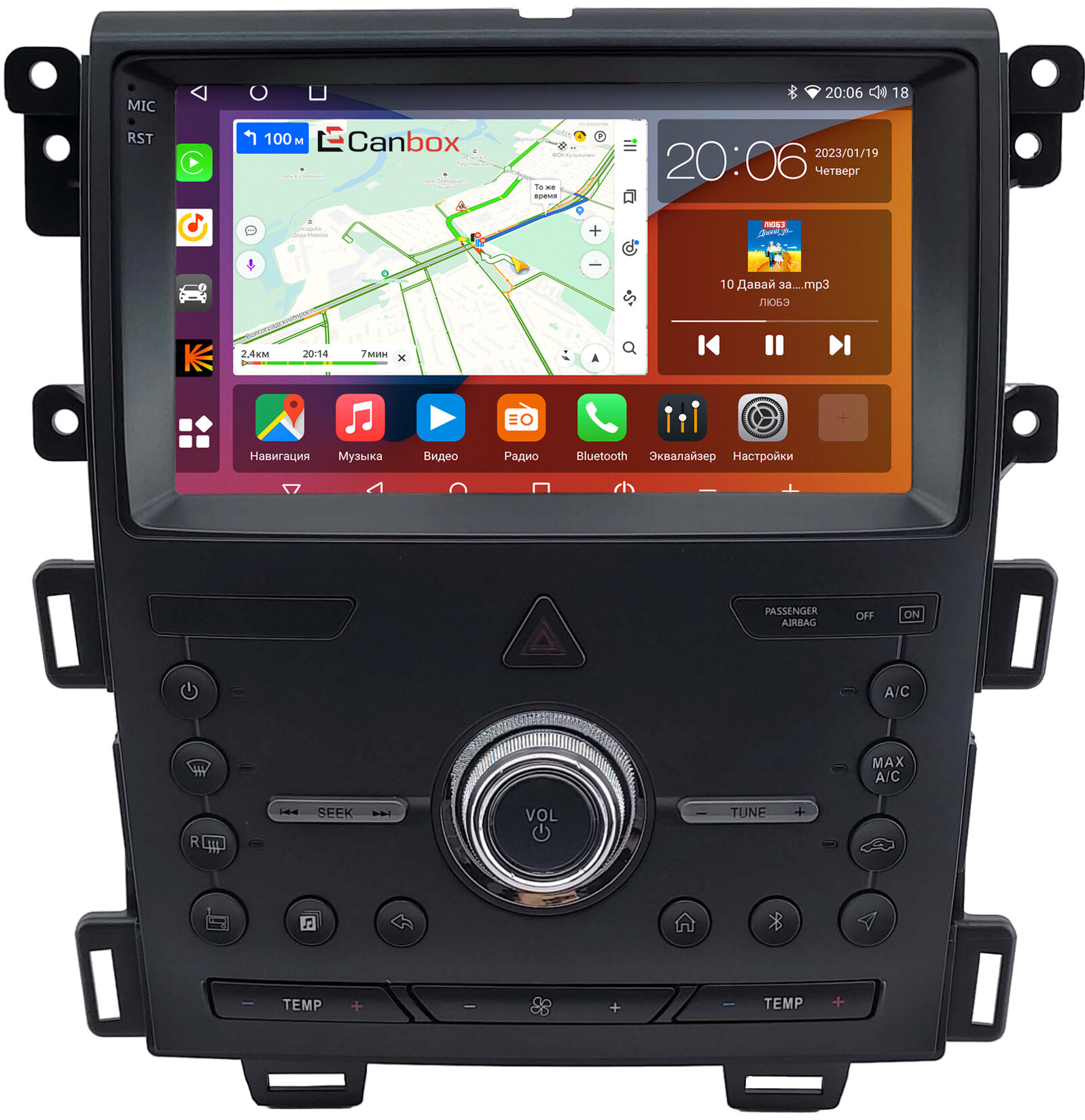 Штатная магнитола Ford Edge 2010-2014 Canbox EVO 2K 5814-9-1331 на Android 14 (4G-SIM, 4/64, DSP, QLed, AI, 360)