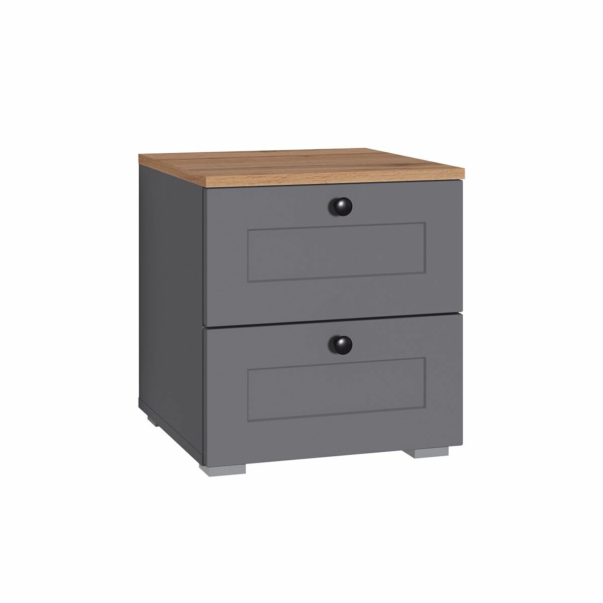 Остин Тумба прикроватная 16.152 Серый Графит 0162 РЕ, Дуб Золотой CRAFT, графит ZB 856-2 ПВХ (Моби)