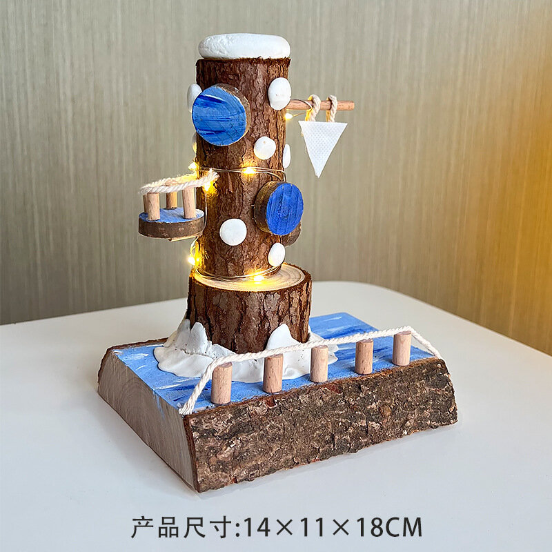 Набор материалов для рукоделия в уголке детского сада, полный комплект для самостоятельного изготовления маленького деревянного домика, игрушки и маленькие украшения