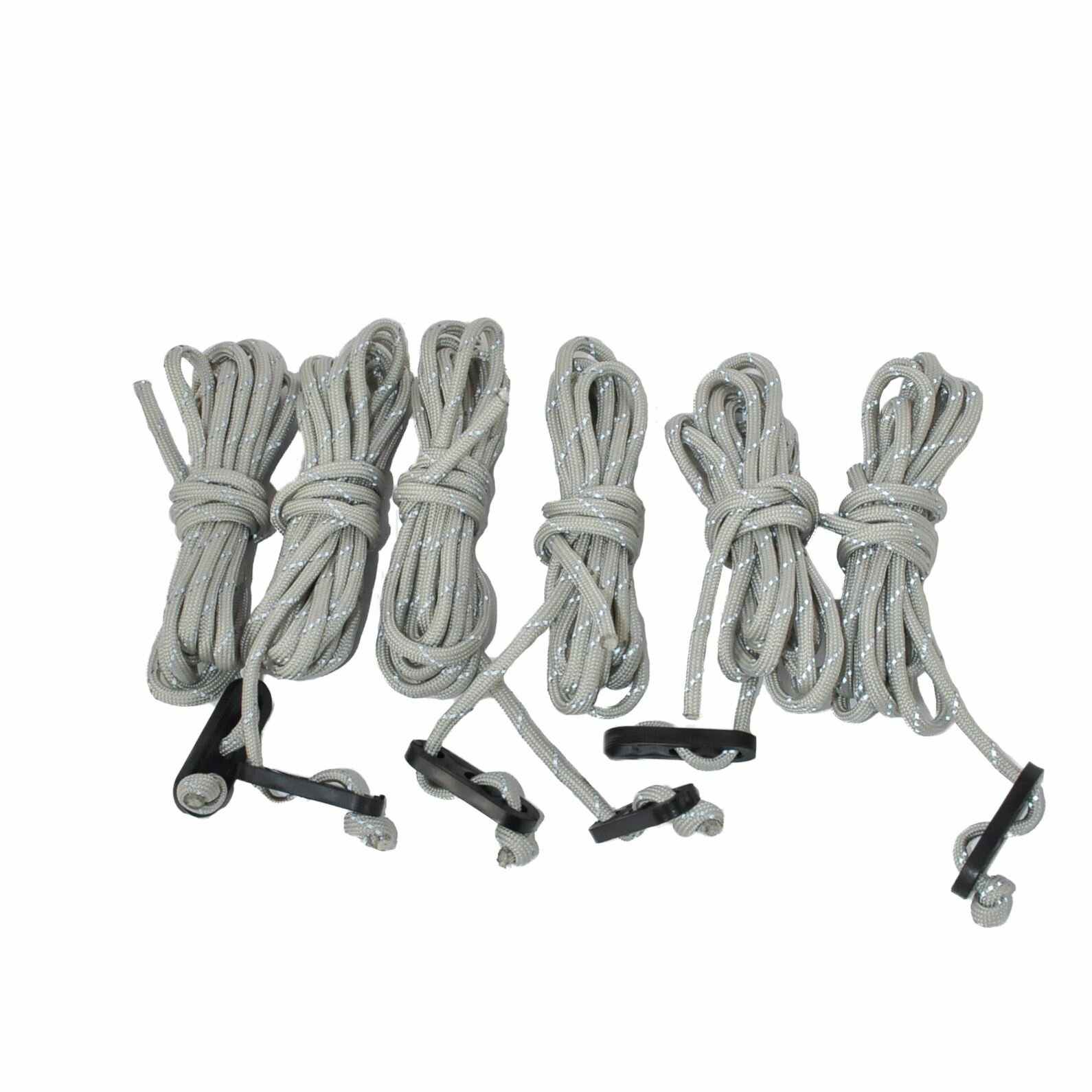 Набор оттяжек Век для палатки со светоотражающей нитью 6 шт. серый