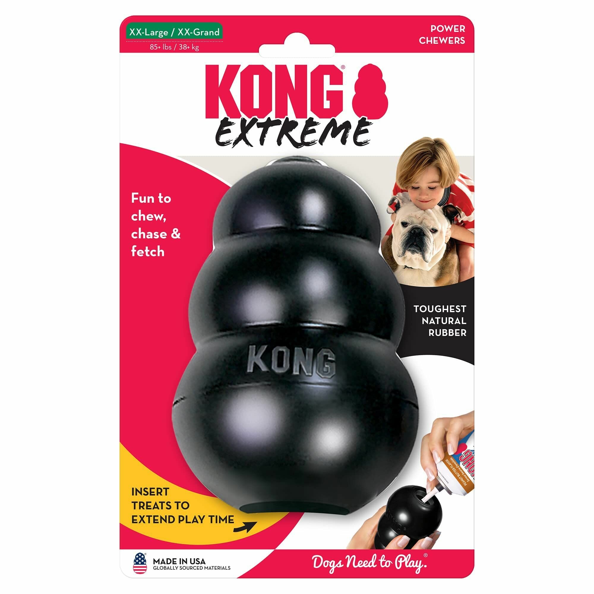 KONG Extreme Прочная Игрушка для Собак, Чёрная XXL (от 38 кг)