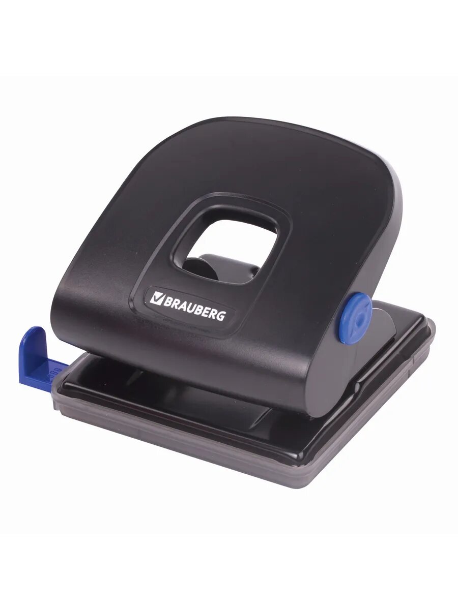 Дырокол металлический BRAUBERG "Extra", до 30 листов, черны