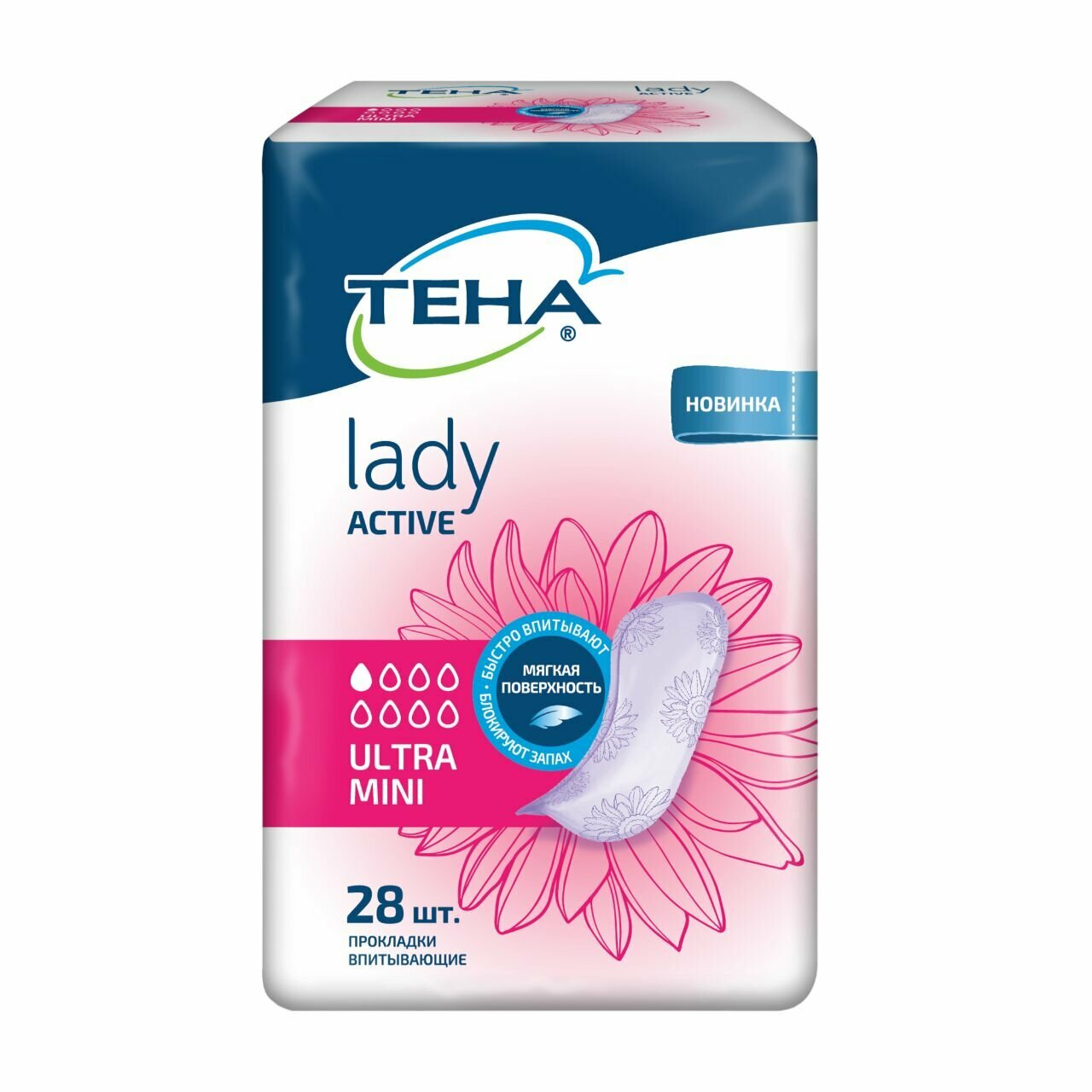 Урологические прокладки тена Lady, Active Ultra Mini, женские, 1 капля, 28шт