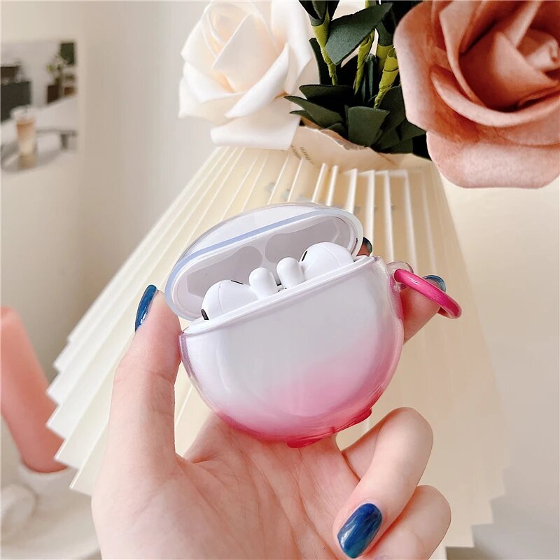 Прозрачный силиконовый чехол для наушников Huawei Freebuds CTOXZK For Freebuds 3, Pink