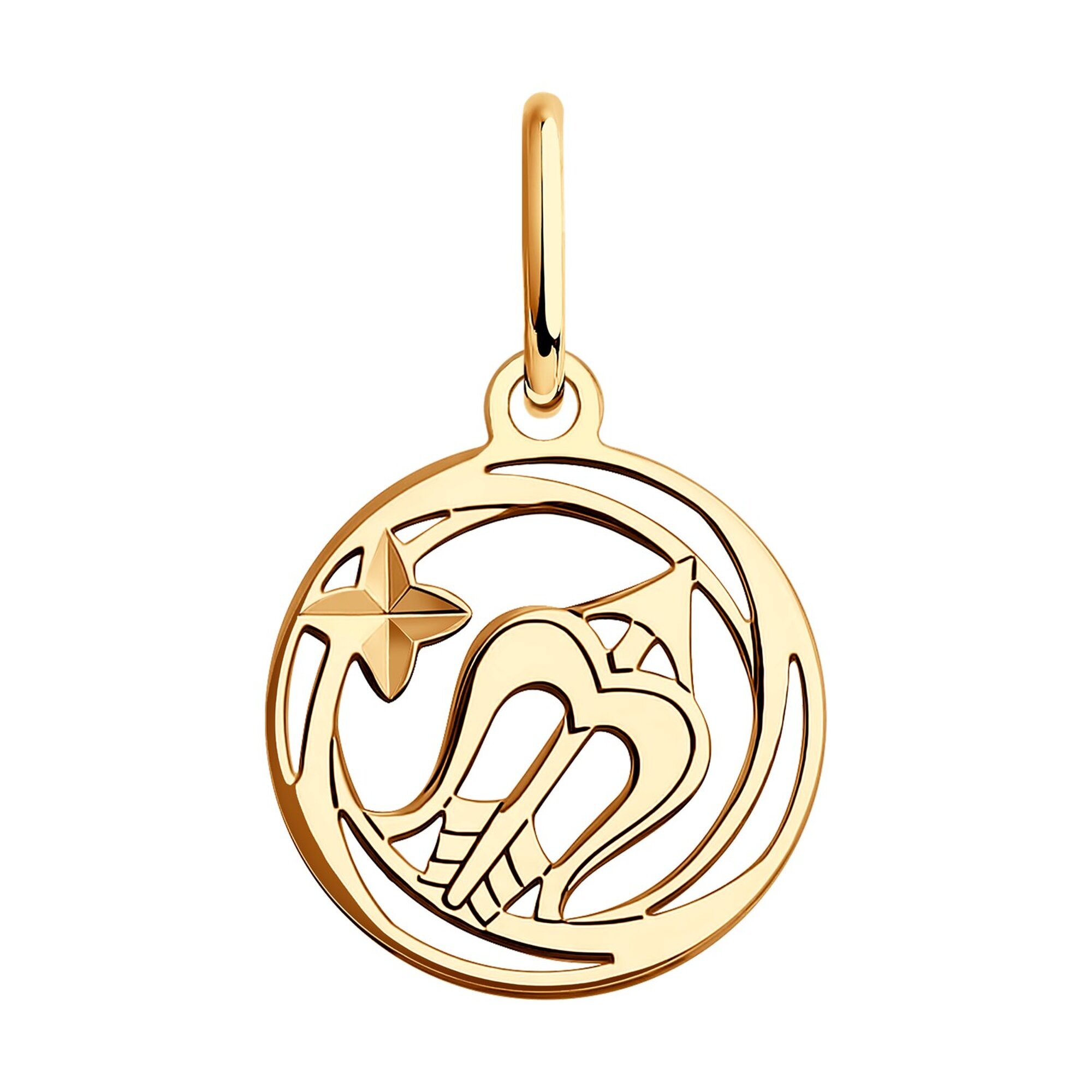 Подвеска, красное золото, 585 проба