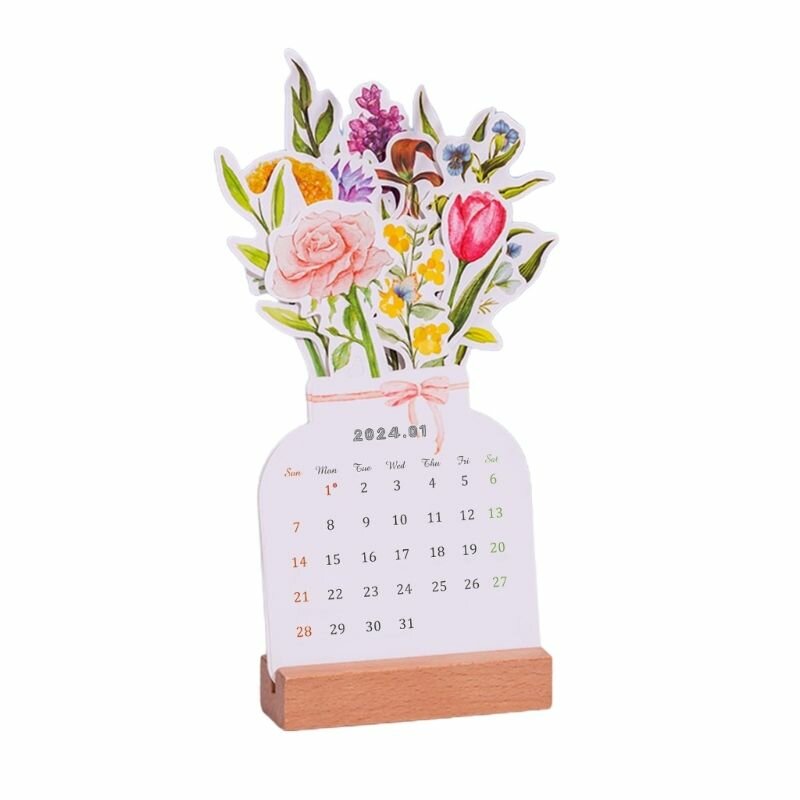 Календарь с цветами для стола