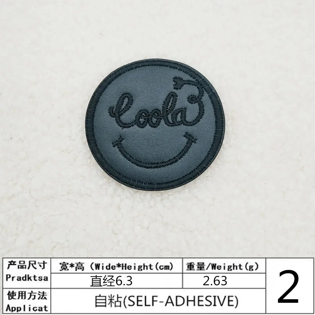 Самоклеящиеся черные нашивки из искусственной кожи в стиле милитари с вышивкой для одежды, круглые звездные отверстия, ремонтные наклейки на одежду в полоску