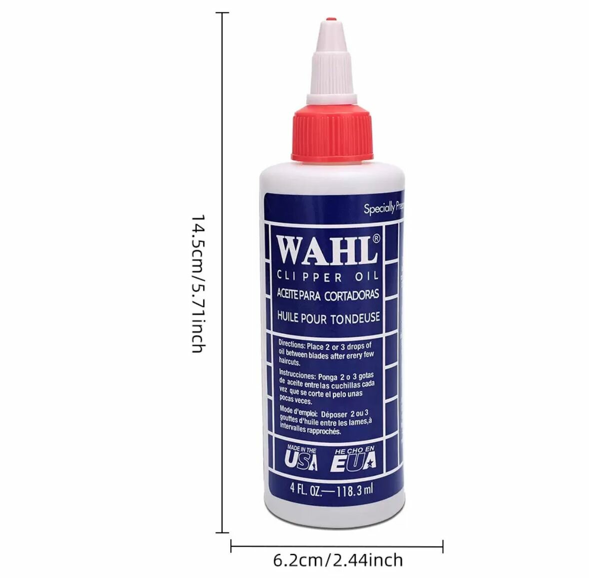 Масло WAHL Clipper Oil 118.3 мл. профессиональное масло высшей очистки для смазки ножевых блоков и лезвий машинок для стрижки