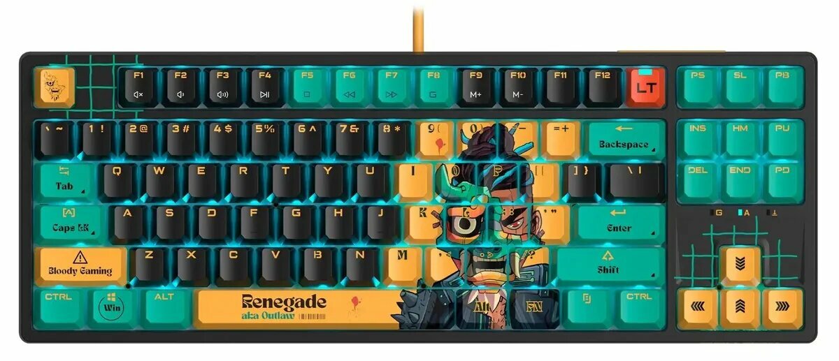 Клавиатура A4Tech Bloody AT87 Renegade, русские и английские буквы, черный (at87)