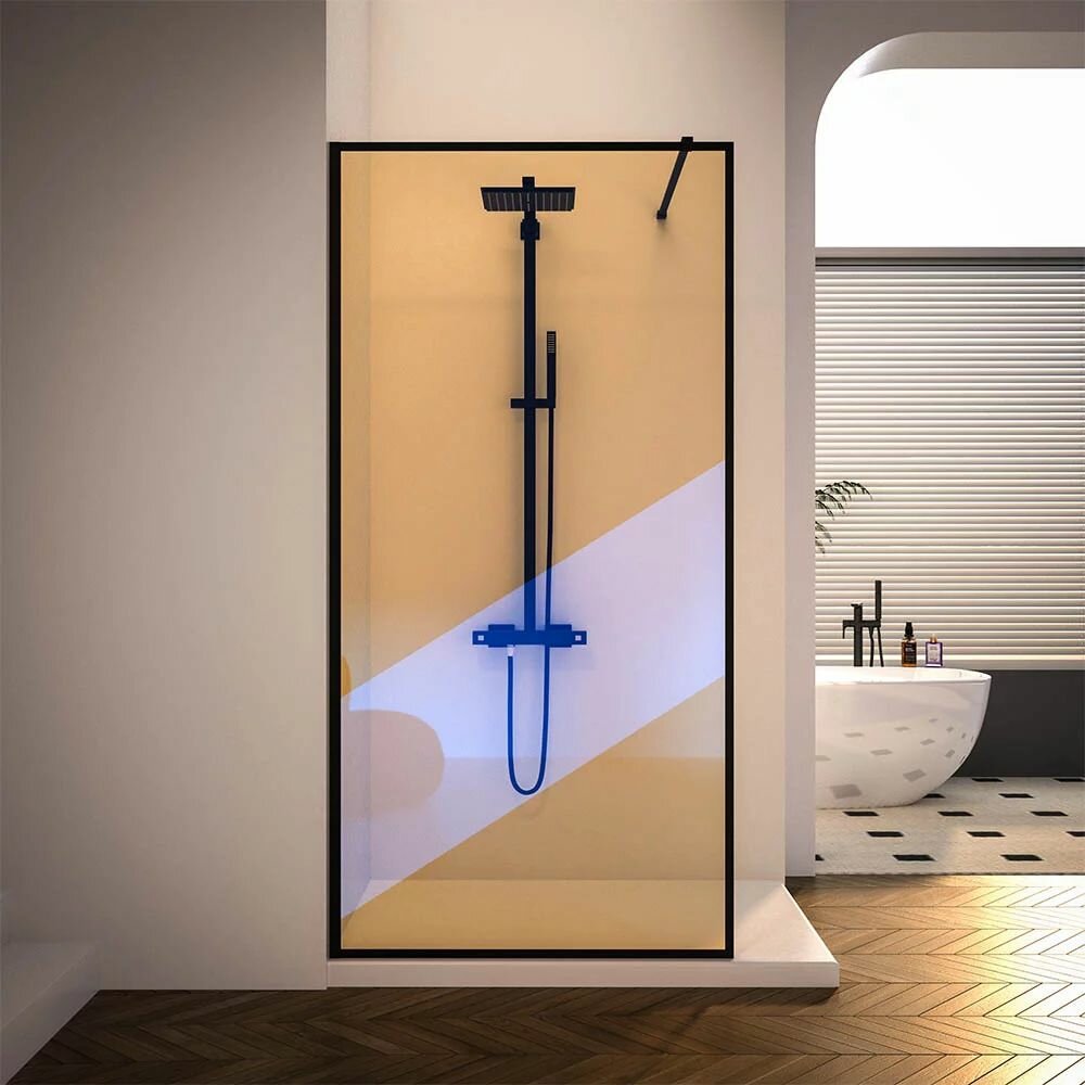 Душевая перегородка Veconi Korato KR81BC, 70 см, стекло хамелеон, профиль черный матовый KR81BC-70-09-C4