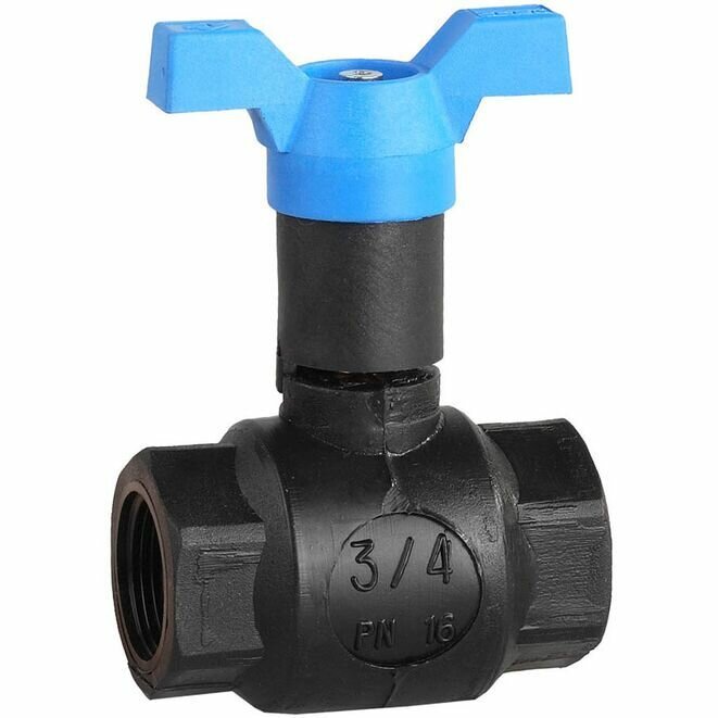 Кран шаровой полнопроходной "мама-мама" 3/4", ручка "бабочка", ЗУБР