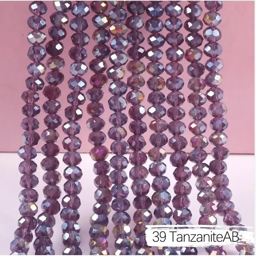 Tancifa Fashion акриловые граненые бусины Rondelle 2 мм, 4 мм, 6 мм, Фиолетовый, 8mm-About66pcs, 39