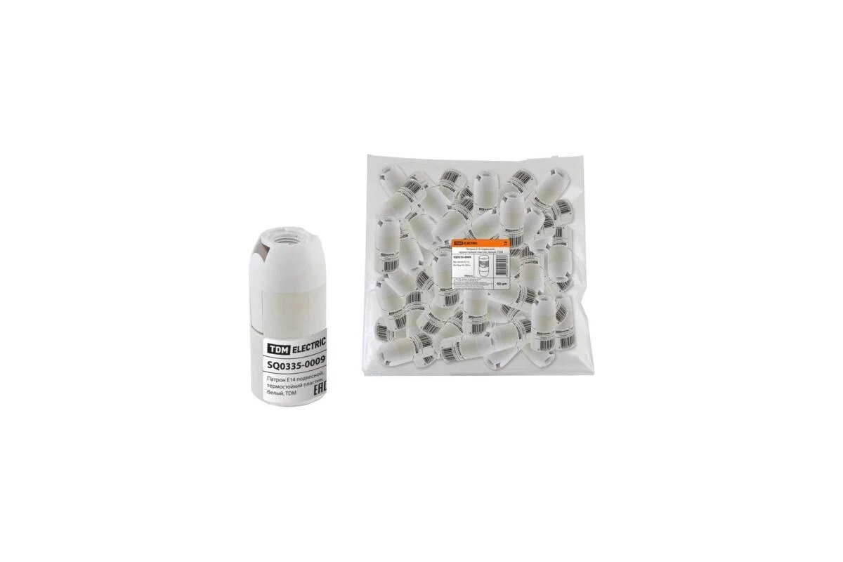 Патрон лампы TDM SQ0335-0009, E14, термостойкий, пластик, подвесное крепление