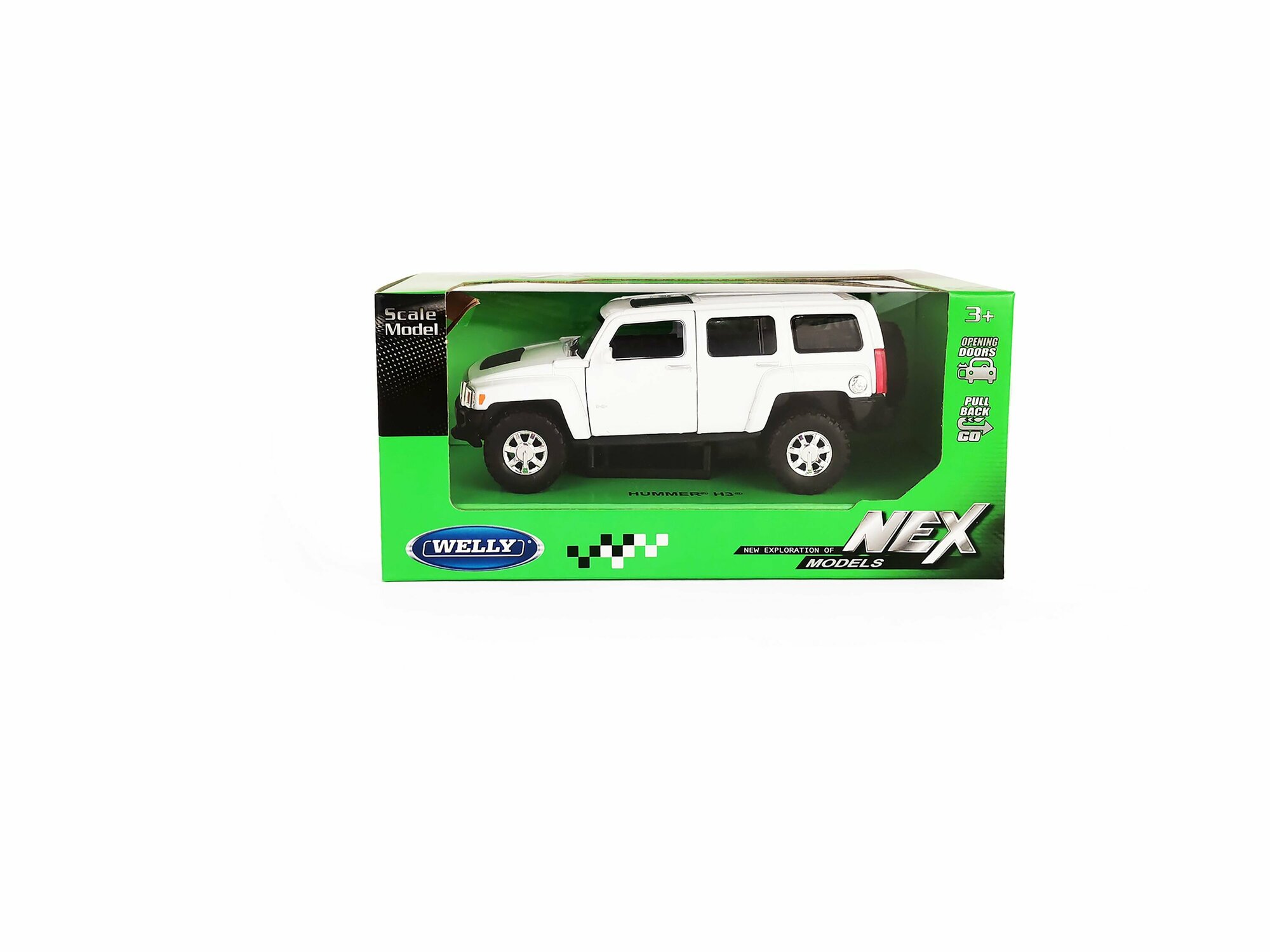 Машинка WELLY 1:36 Hummer H3, белая, 39887CW