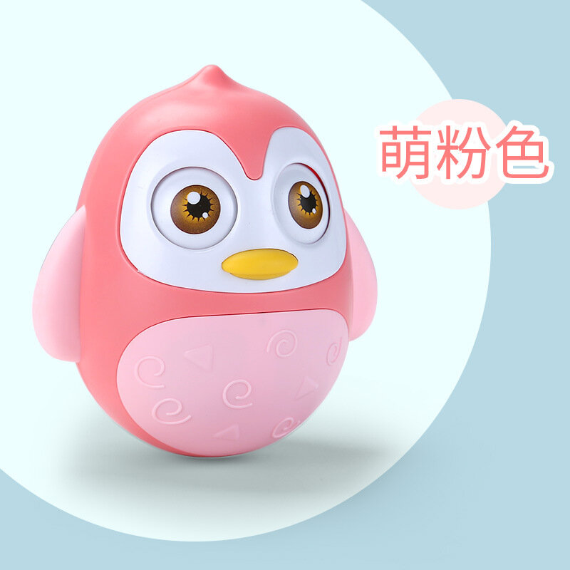 Игрушка Huang'er Baby "Малыш", неваляшка, для раннего развития, 0-12 месяцев, цвет розовый