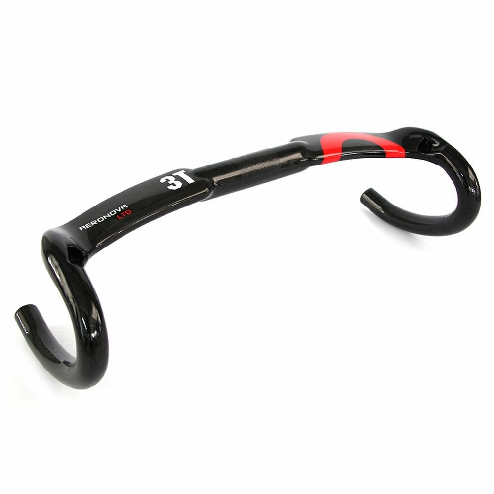 3T Шоссейный руль карбоновый красный прямой глянцевый 31,8 380 400 420 440 мм