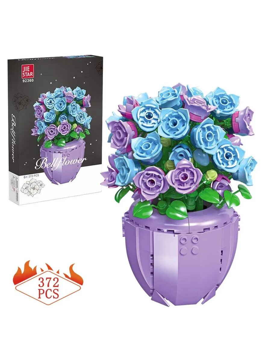 Конструктор "Букет колокольчиков в вазе", 372 детали