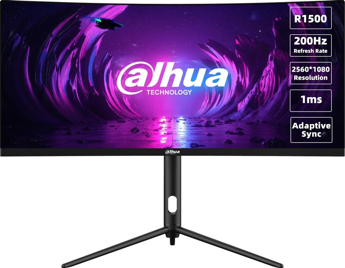 DHI-LM30-E330CA / 30" Монитор Dahua DHI-LM30-E330CA, 2560x1080, VA, 200Гц, 2хHDMI, 2хDP, изогн