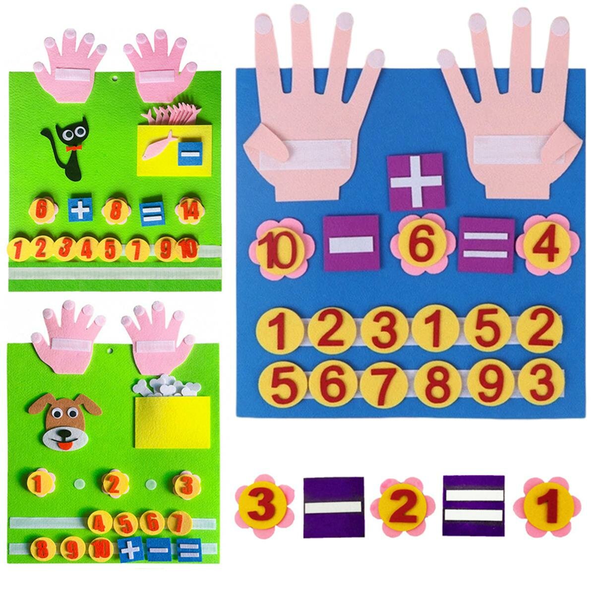 30*30 см Монтессори-игрушки для детей, фетровые пальчиковые цифры, математическая игрушка для детей, счет, раннее обучен