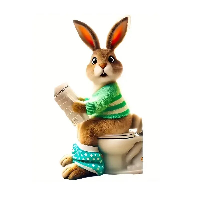 Наклейки «Кролик сидит на унитазе», забавная многоразовая виниловая наклейка для крышки туалета, наклейки на автомобиль, художественные обои,