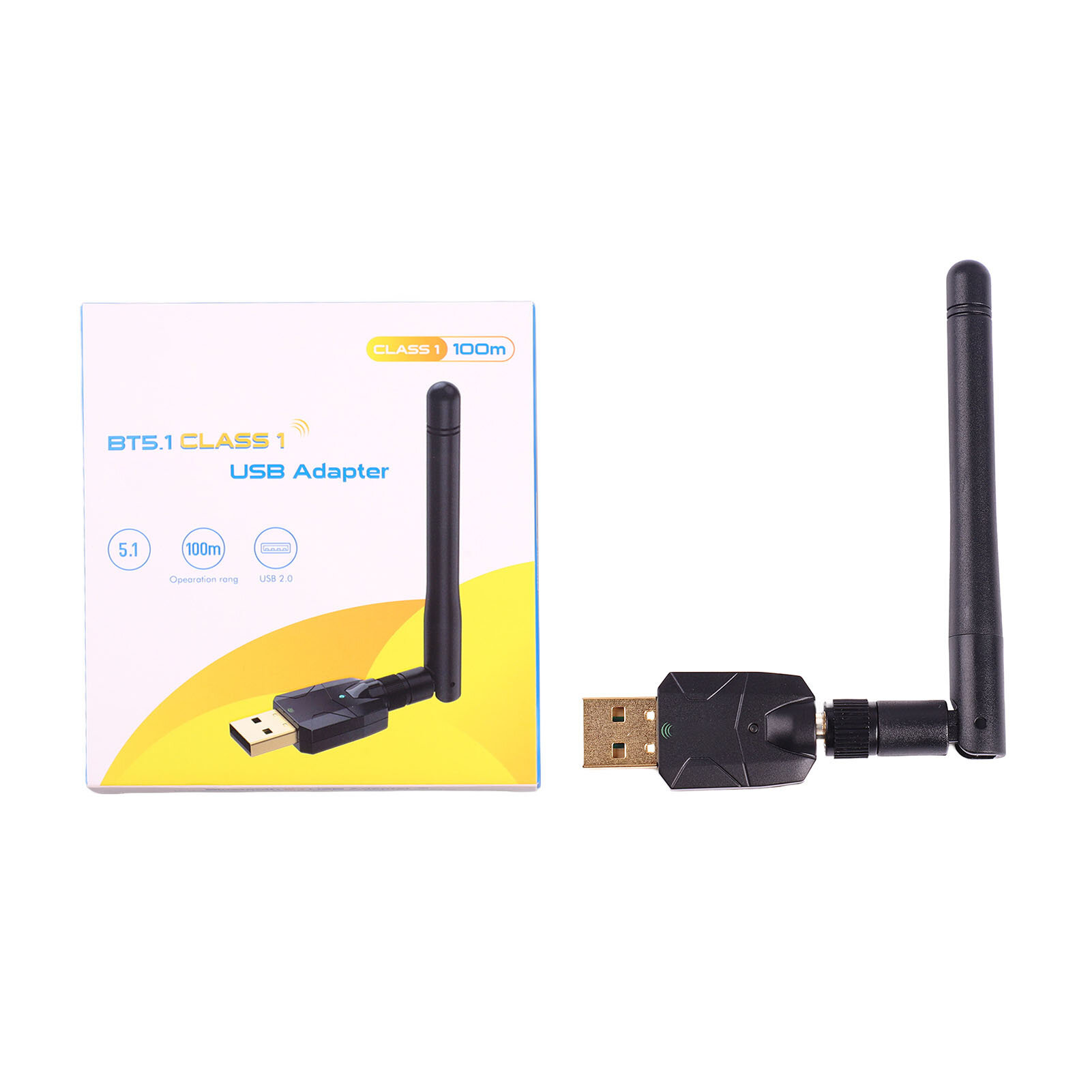 USB Bluetooth 5.1 Адаптер для ПК Long Range 100M класса 1 EDR Bluetooth -приемник для Windows 11 10 8.1 7