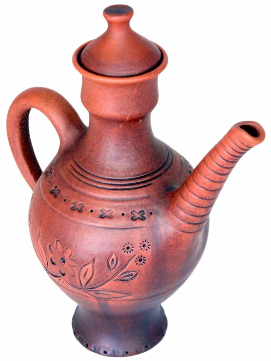 Чайник "Кумганчик" + глазурь, заварочный, глина, керамика, ручная работа, 1100 мл.