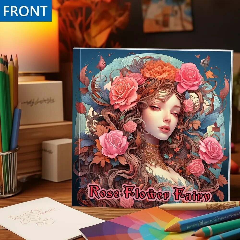 Книжка-раскраска цветочная фея, Альбом для рисования эльфы, высокое качество Книга каракулей 30 см*21 см, подходит для раскрашивания как взрослыми, так и детьми
