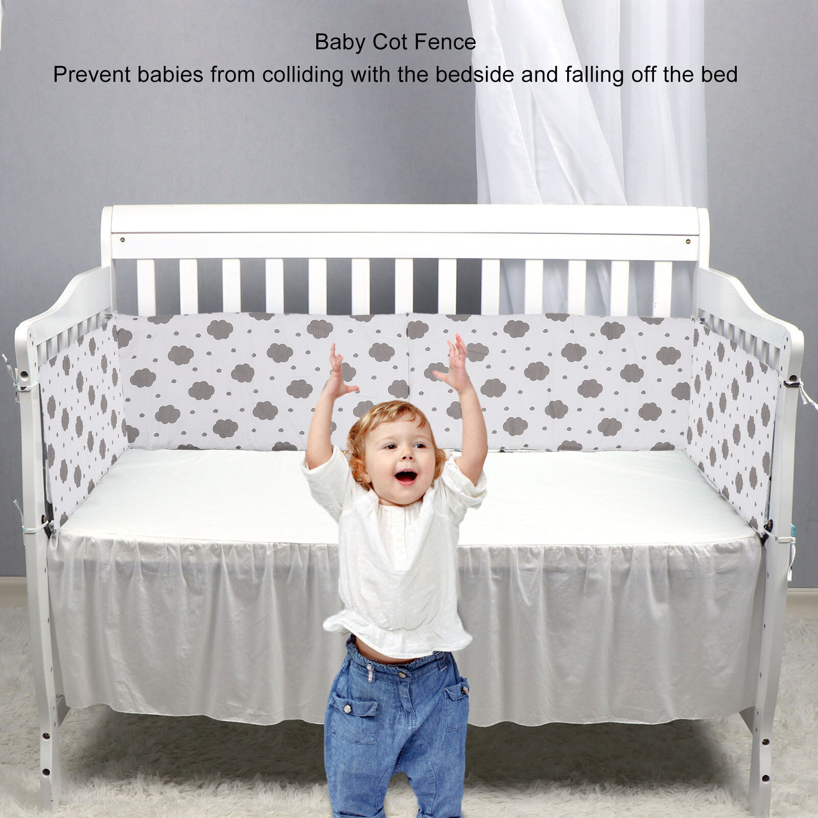 Детская кроватка бампер чистый хлопок мягкий анти-столкновение предотвращает падение кроватки вокруг подушки ограждение детской кроватки тип 1