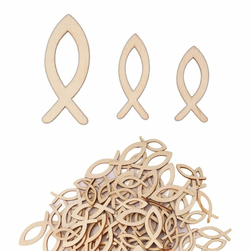 1 упаковка по 108 штук, деревянная полая рыба-бревно, цвет