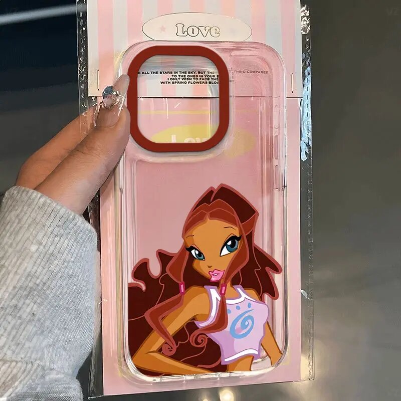 Чехол для телефона Cool Lovely Winxs Clubs для iPhone 17, 16, 16e, 15, 14, 13, 12, 11, Mini Pro Max XR XSMax 7, 8 Air Plus, прозрачная задняя крышка