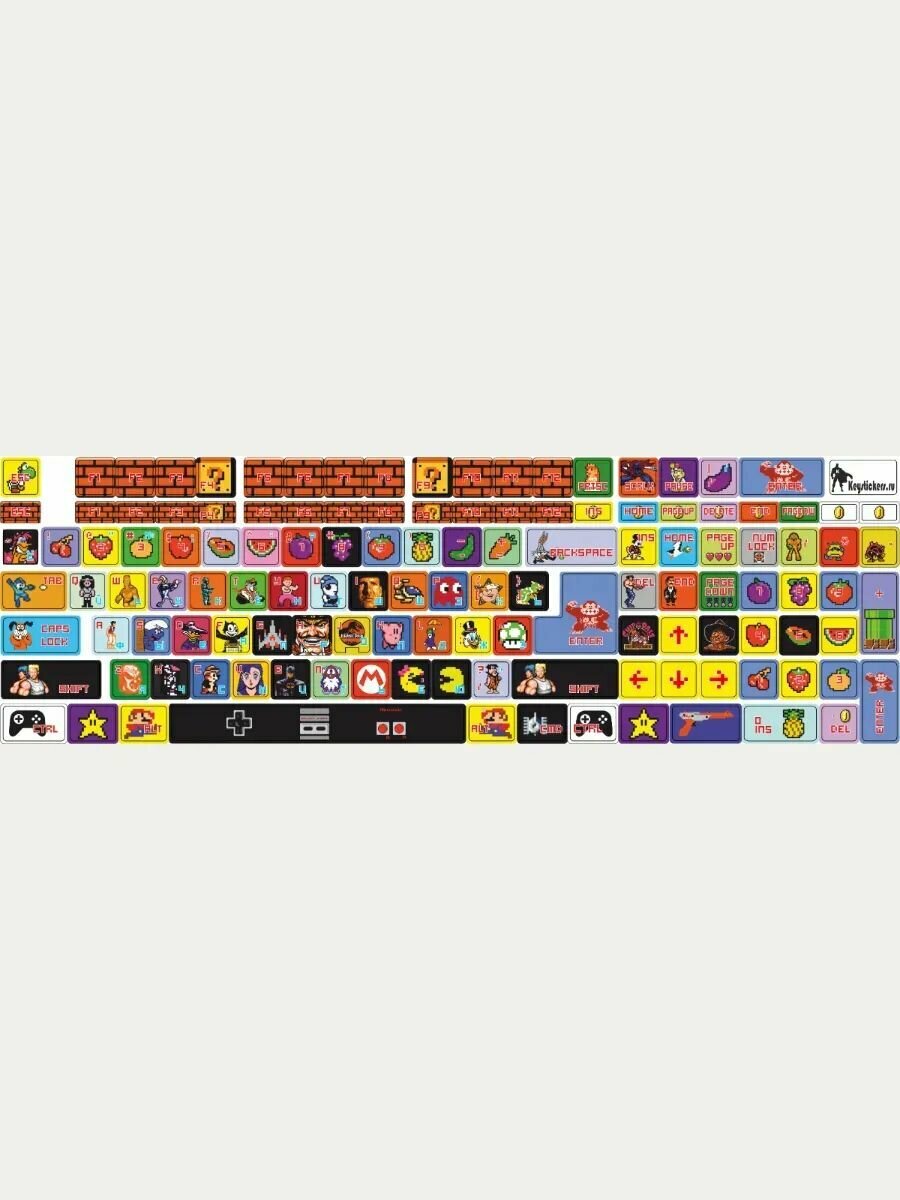 Наклейки на клавиатуру 8бит игры 13x13мм