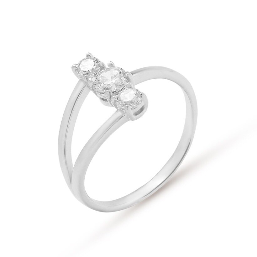 Кольцо дорожка, серебро, 925 проба, родирование, фианит