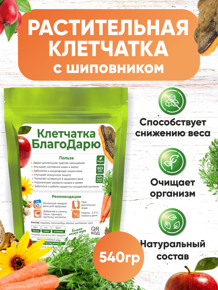 Клетчатка с топинамбуром для похудения и детокса 540 г