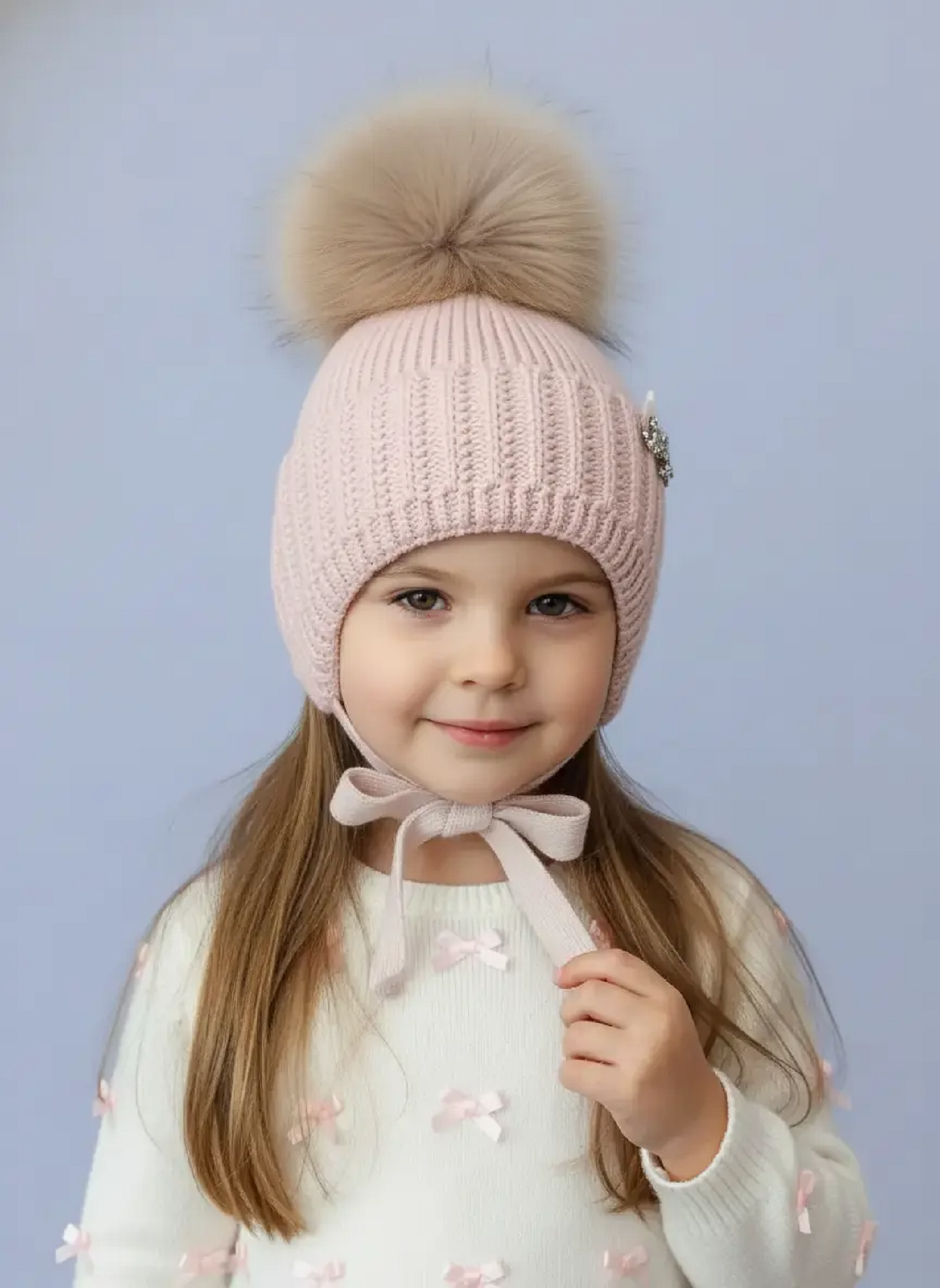 Шапка-бини шапки зима для девочек