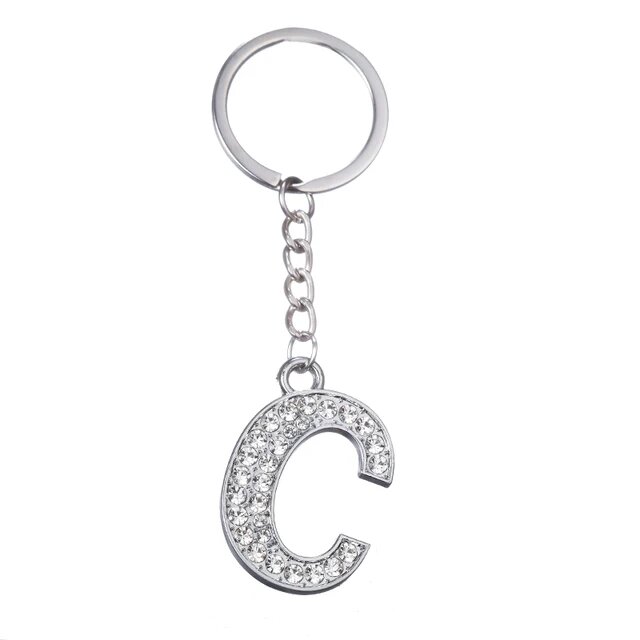 Брелок ZRM Fashion Charm с 26 английскими буквами алфавита AZ для автомобиля, сумки, с кристаллами и стразами, из сплава, с именем. Ювелирные изделия.