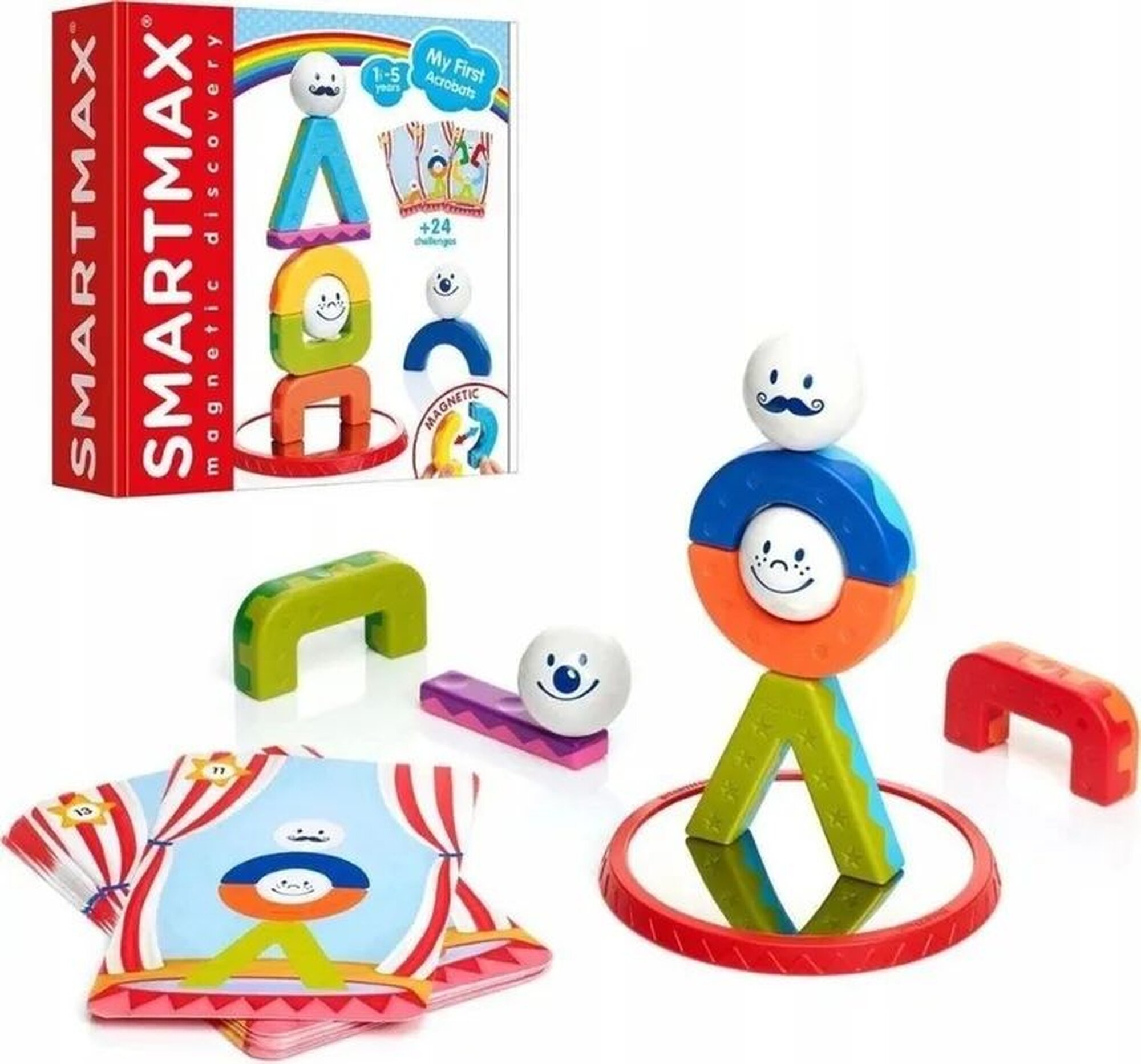 Магнитный конструктор SmartMax "My First Acrobats", для малышей, с карточками, 9 деталей