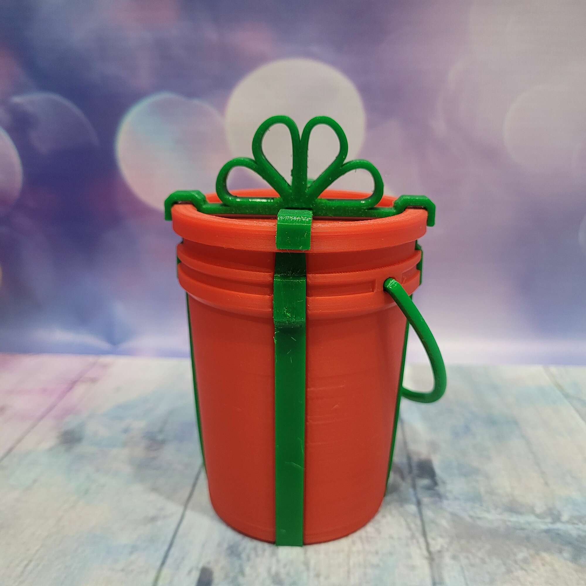 Подарочная коробка-шкатулка Ведро с бантиком