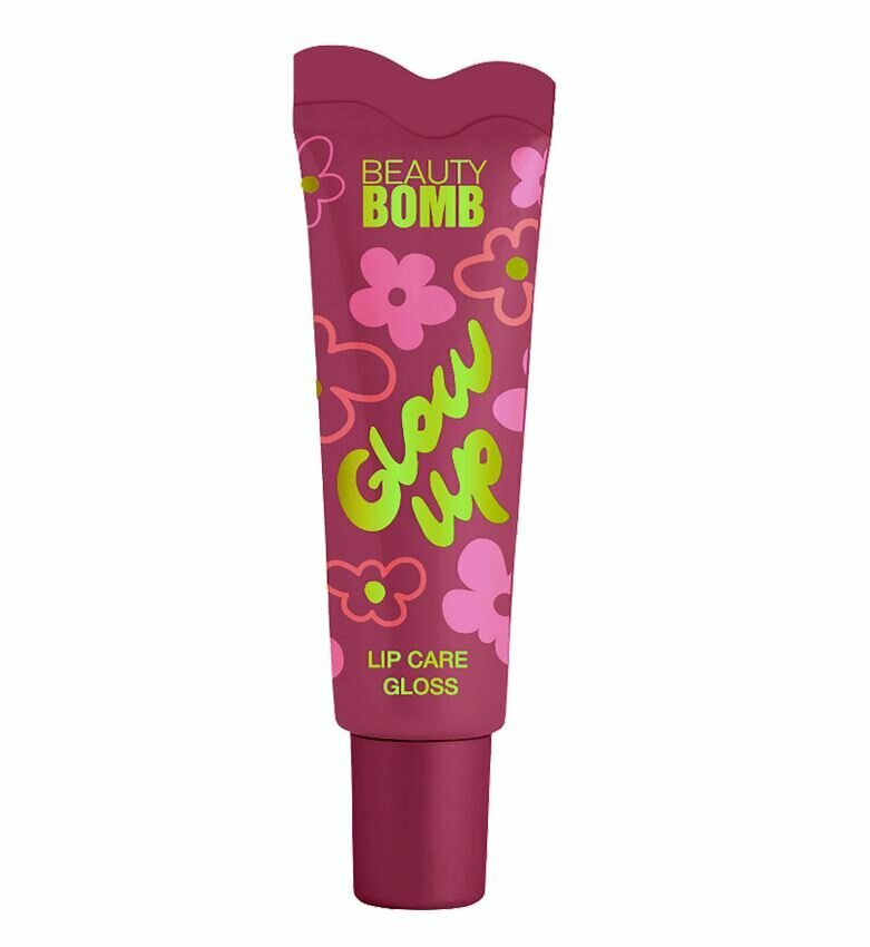 Блеск-уход для губ Beauty Bomb Lip Care Gloss Glow Up, тон 03 полупрозрачный ягодно-фиолетовый, 10 г