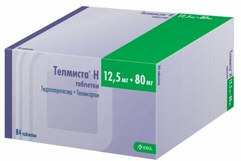Телмиста Н таблетки 12,5мг + 80мг 84шт