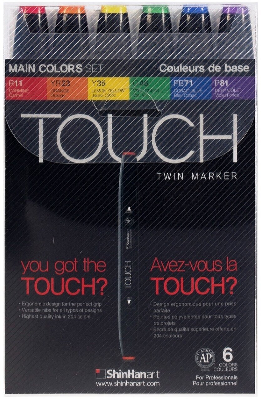 Набор маркеров TOUCH TWIN Main Colors 6цв. основные цвета