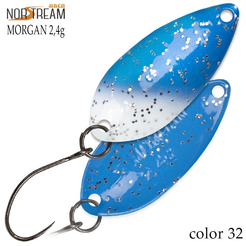 Блесна колеблющаяся для рыбалки на форель, щуку, окуня/ колебалка для зимней и летней ловли хищных рыб. Norstream MORGAN 2,4 г код цв. 32