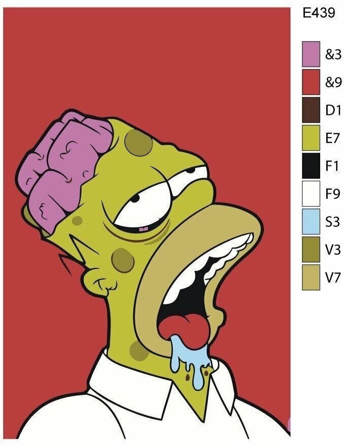 Детская картина по номерам E439 "Мультсериал - Симпсоны. Гомер Симпсон" 20х30