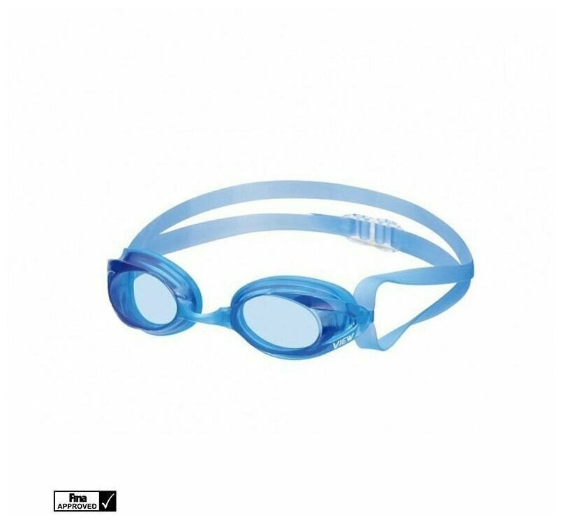 Очки для плавания стартовые View Sniper II, голубые линзы, голубой